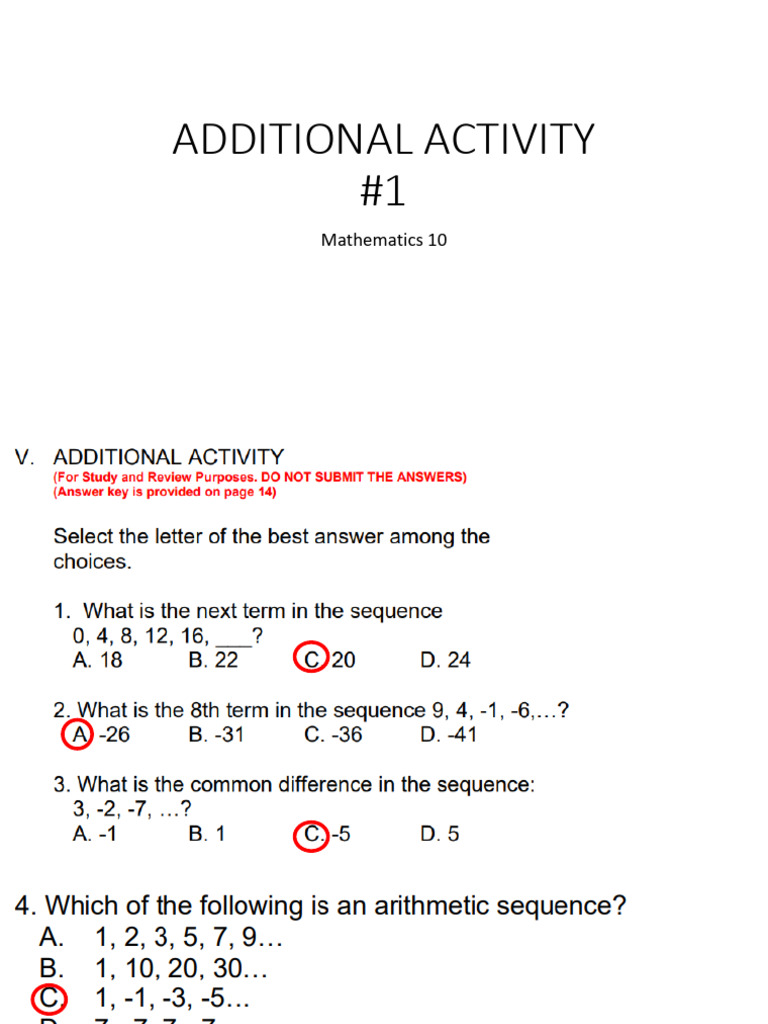 Math 10 Q1 Additional Activity 1 | PDF