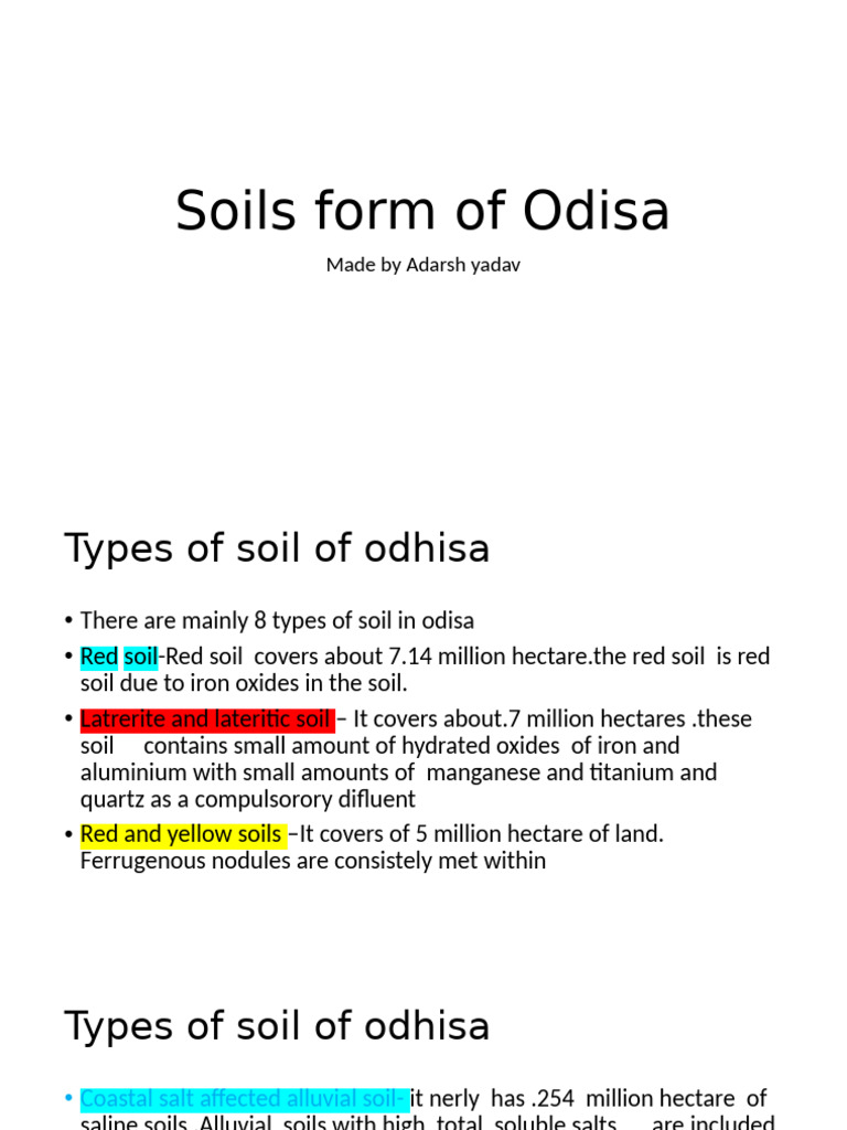 Soils Form of Odisa | PDF