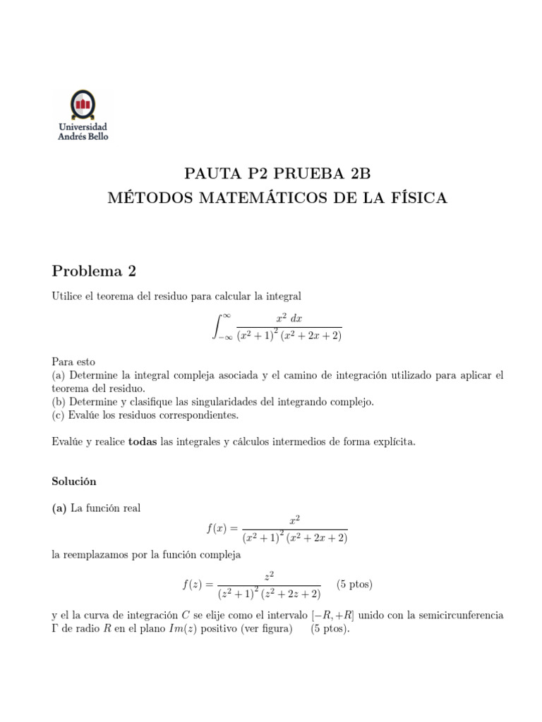 Pauta P2 Prueba2 MMF | PDF | Integral | Análisis