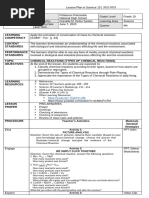 Grade 10 Science Lesson Plan | PDF | Gases | Learning