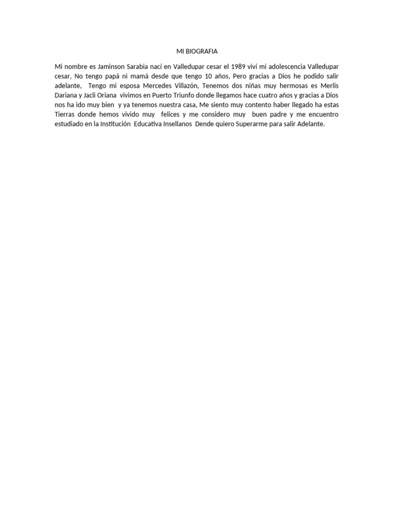 MI BIOGRAFIA | PDF