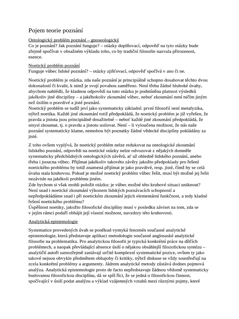 DÚ1 - Teorie Poznání | PDF