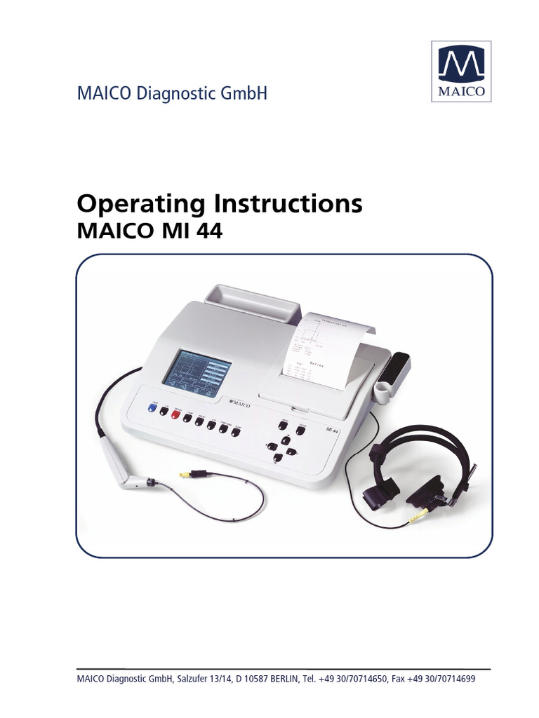 MAICO MI 44 Operating Instructions | PDF | Hearing | Auditory System