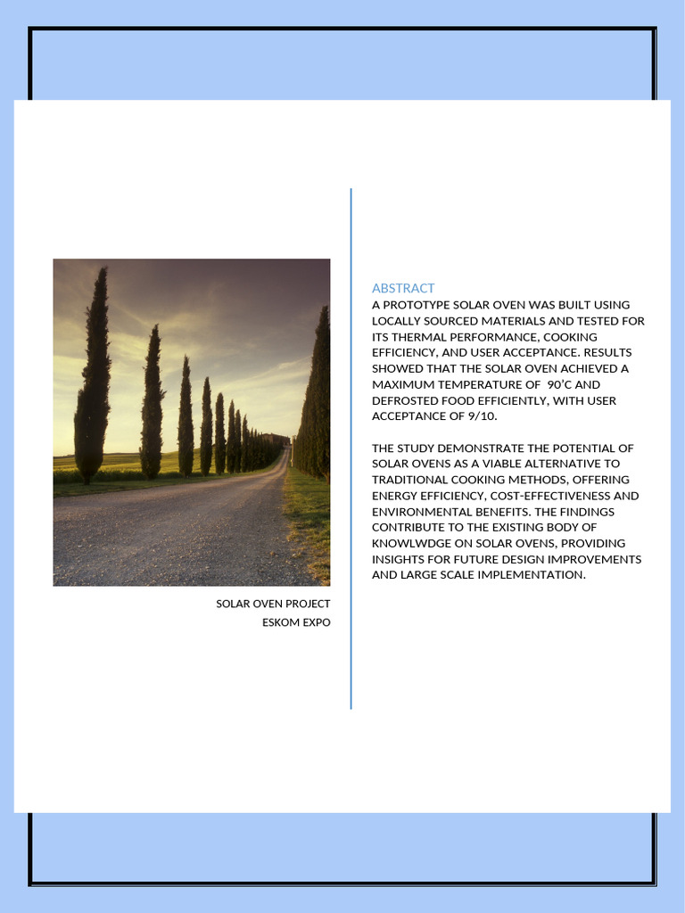 Solar Oven Project for Sustainable Cooking | PDF | Solar Energy | Oven