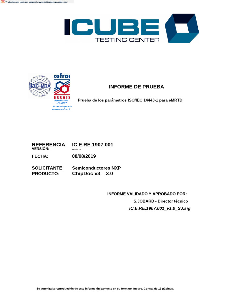 IC.E.RE.1907.001 - v1.0. - 14443-1 For eMRTD - En.es | PDF | Descarga ...