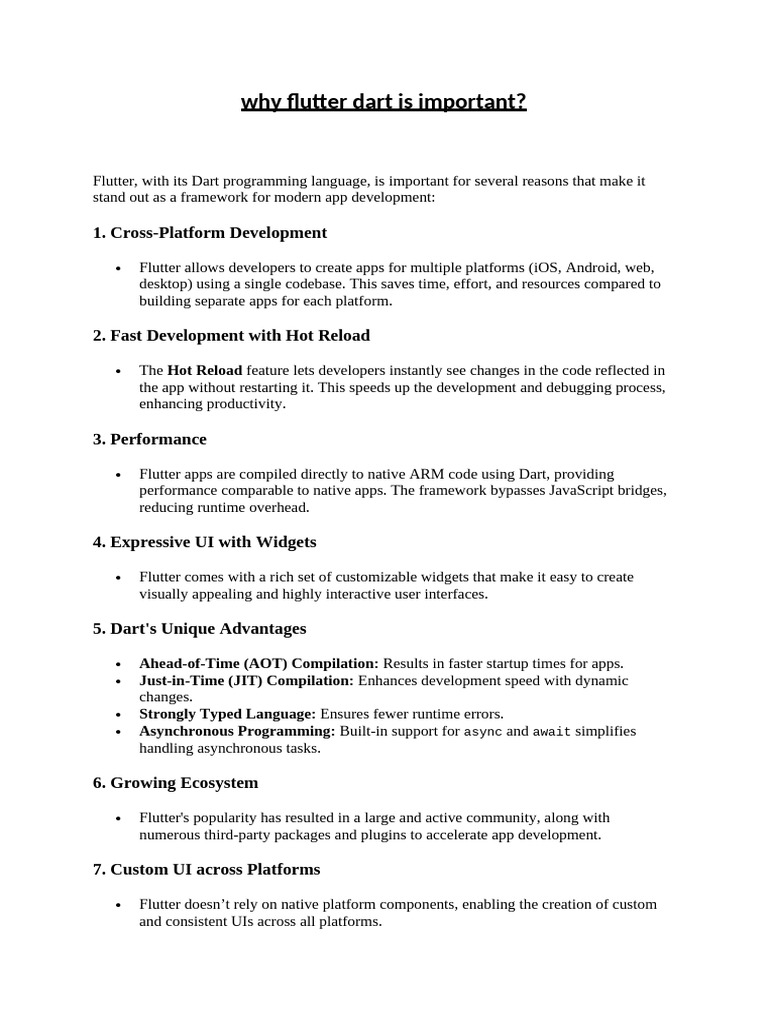Why Flutter Dart Is Important | PDF | Mobile App | Computing