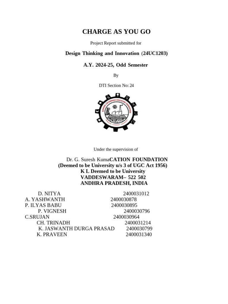 DTI Project Report 2024-25 Odd Sem Template (1) 2 | PDF | Electric ...