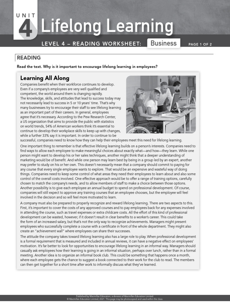 Importance of Lifelong Learning in Business | PDF | Literacy | Learning