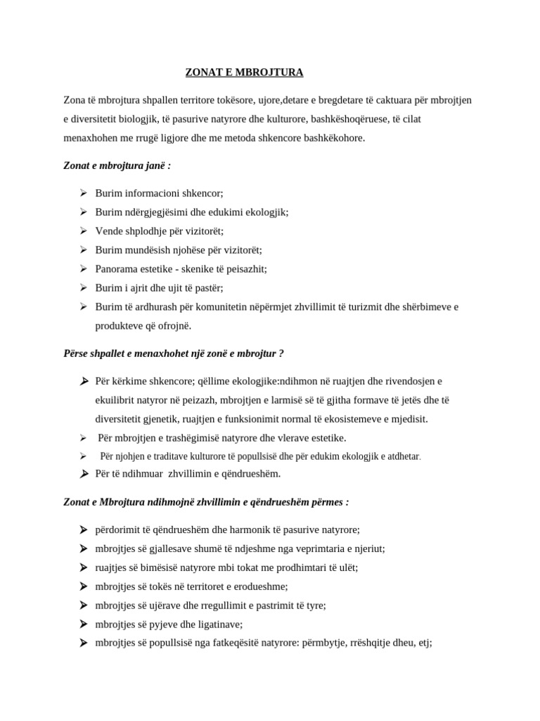 Zonat e Mbrojtur1 | PDF