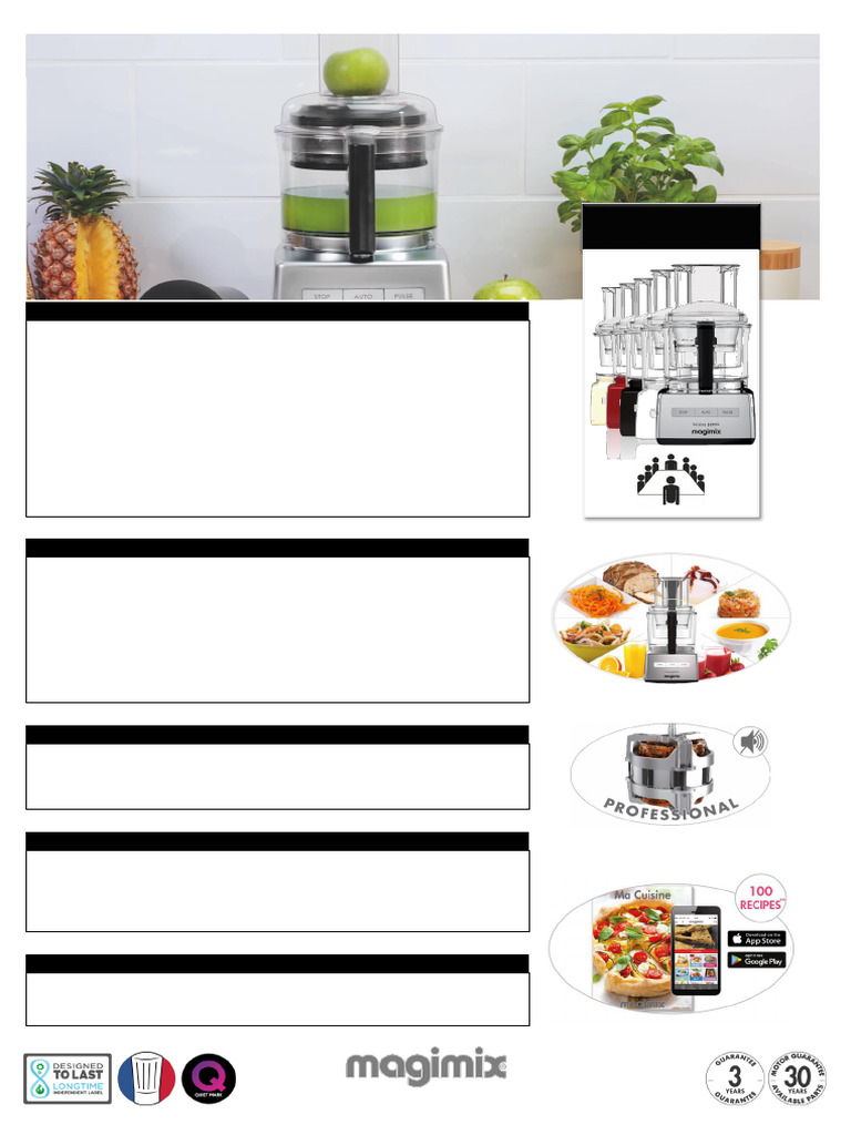 FT - Spec Sheet - CS 5200XL Premium - 18712UK - 18713UK - 18714UK - EN | PDF | Food Processor ...