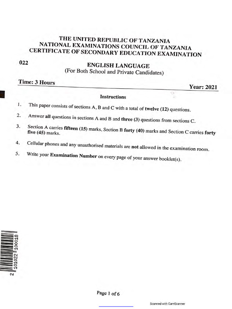 English F4 2021 | PDF