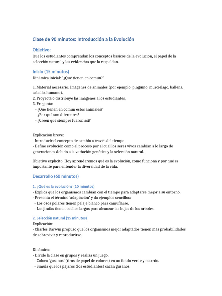 Clase Introduccion A La Evolucion | PDF | Evolución | Seleccion natural