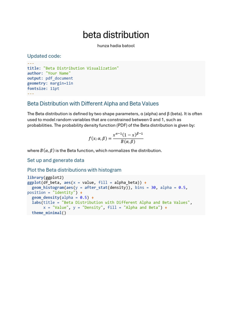 Beta Distribution | PDF