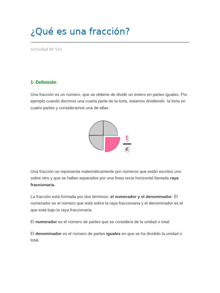 Qué Es Una Fracción | PDF | Matemática Elemental | Aritmética