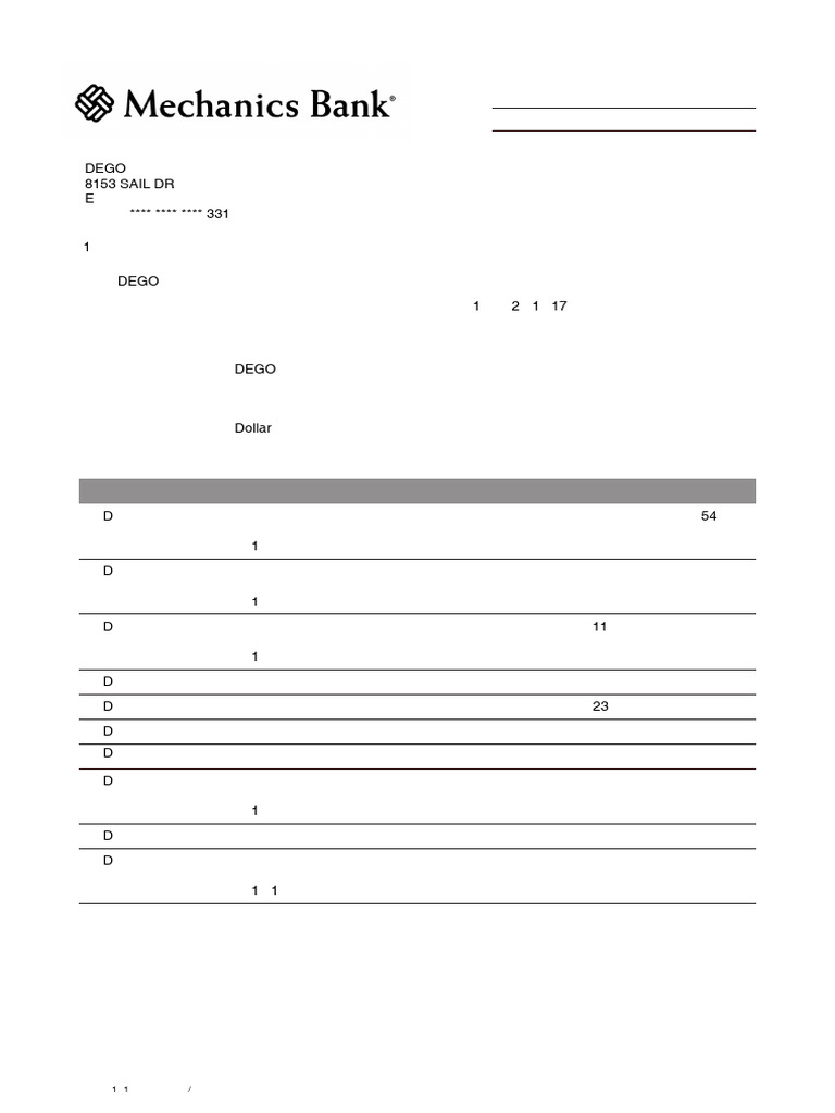 Mechanics Bank | PDF