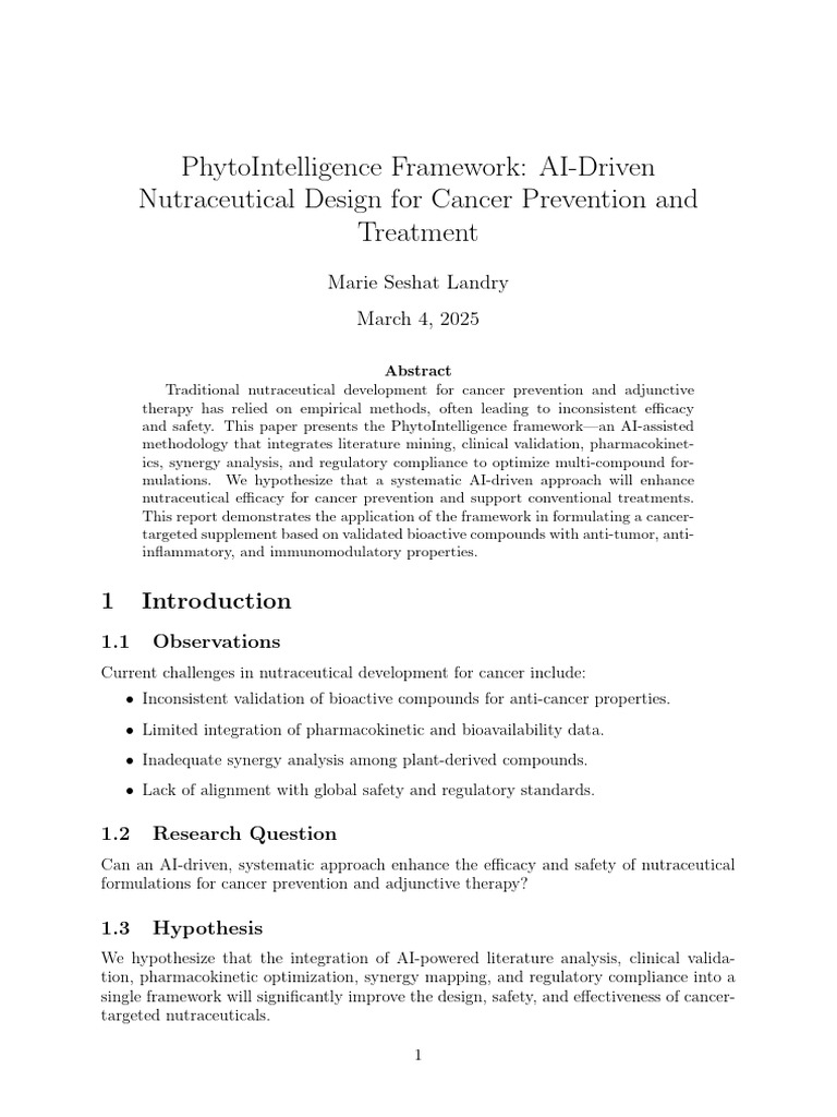 OncoShield-18: AI-Enhanced Cancer Nutraceutical | PDF | Cancer ...