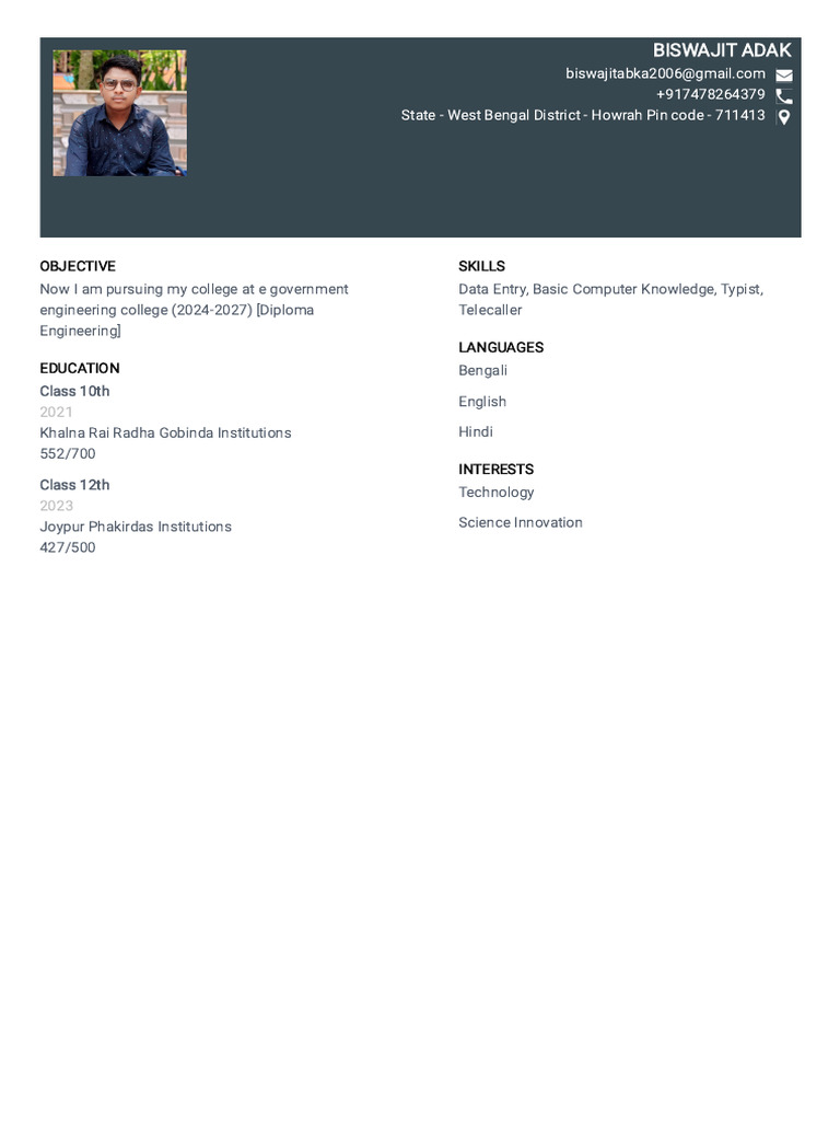 Biswajit Adak - Resume | PDF