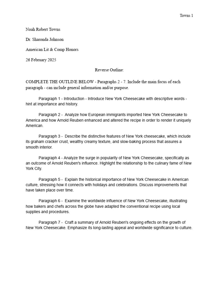 Reverse Outline | PDF