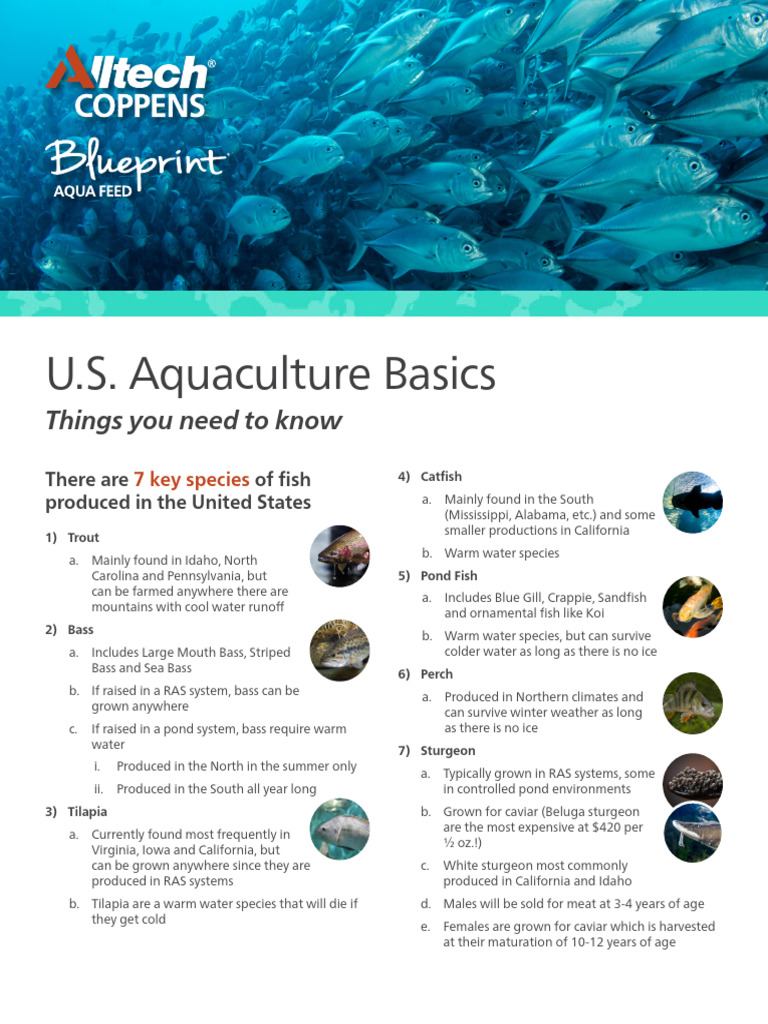 Key Fish Species in U.S. Aquaculture | PDF | Aquaculture | Fishing Industry