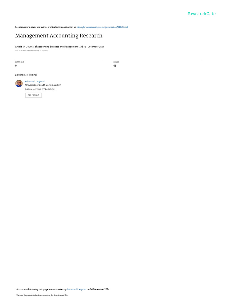 Viewof Management Accounting Research | PDF