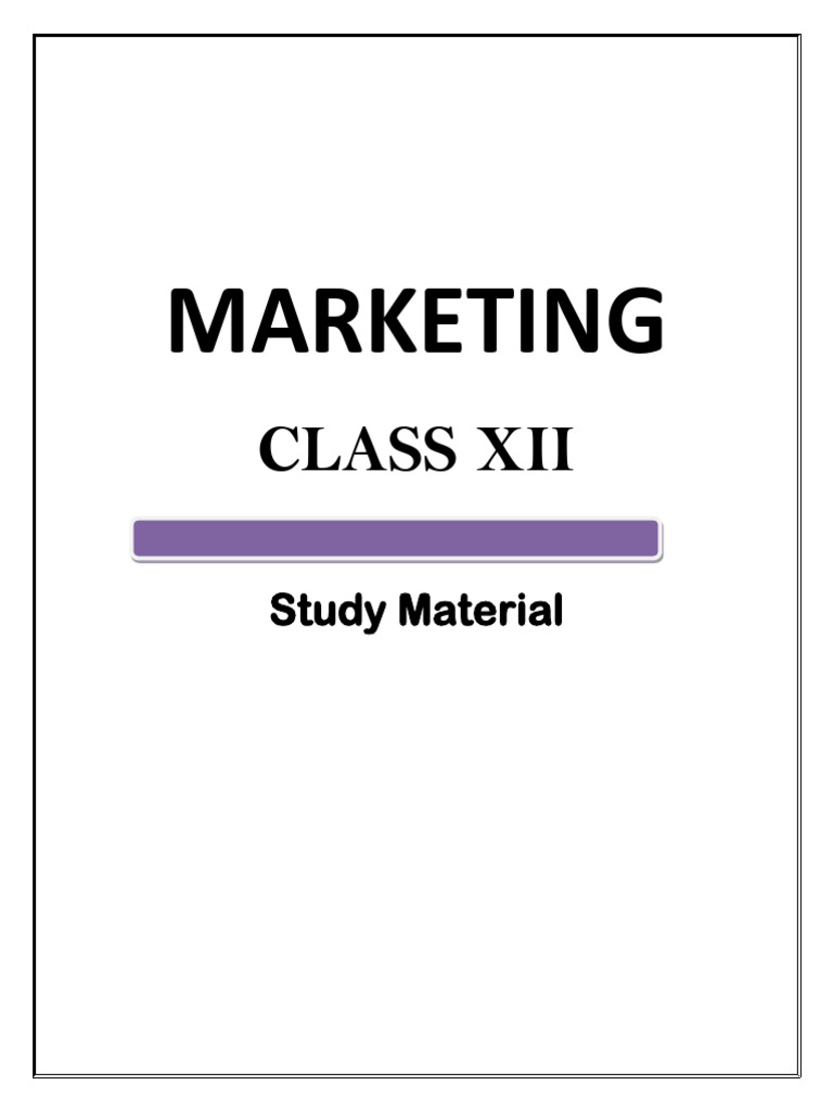 Marketing Class 12 Textbook | PDF | Marketing | Product (Business)