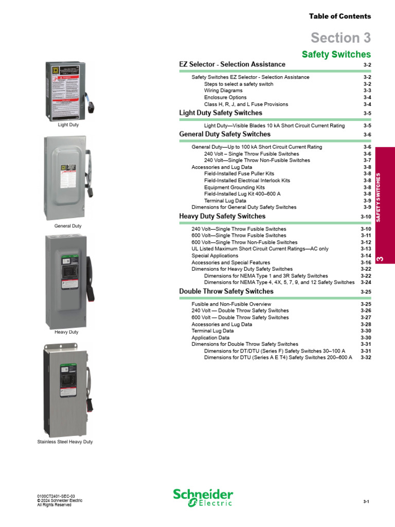 Safety Switches Digest Catalog 0100CT2401 SEC 03 | PDF | Fuse ...