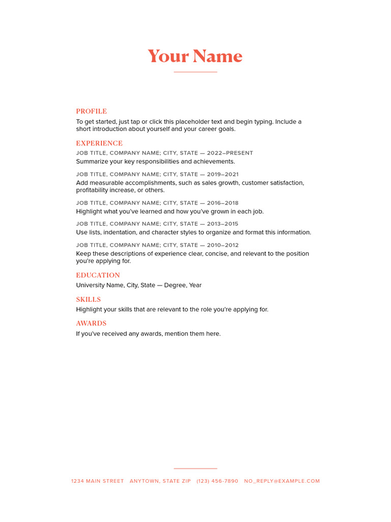 Your Name: Profile | PDF