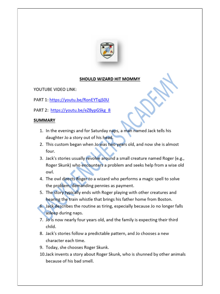 Should Wizard Hit Mommy, App | PDF | Storytelling | Experience