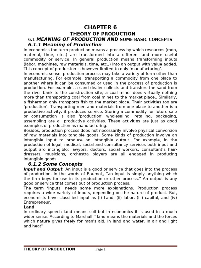 Managerial Economics CH 6 | PDF | Production Function | Long Run And Short Run