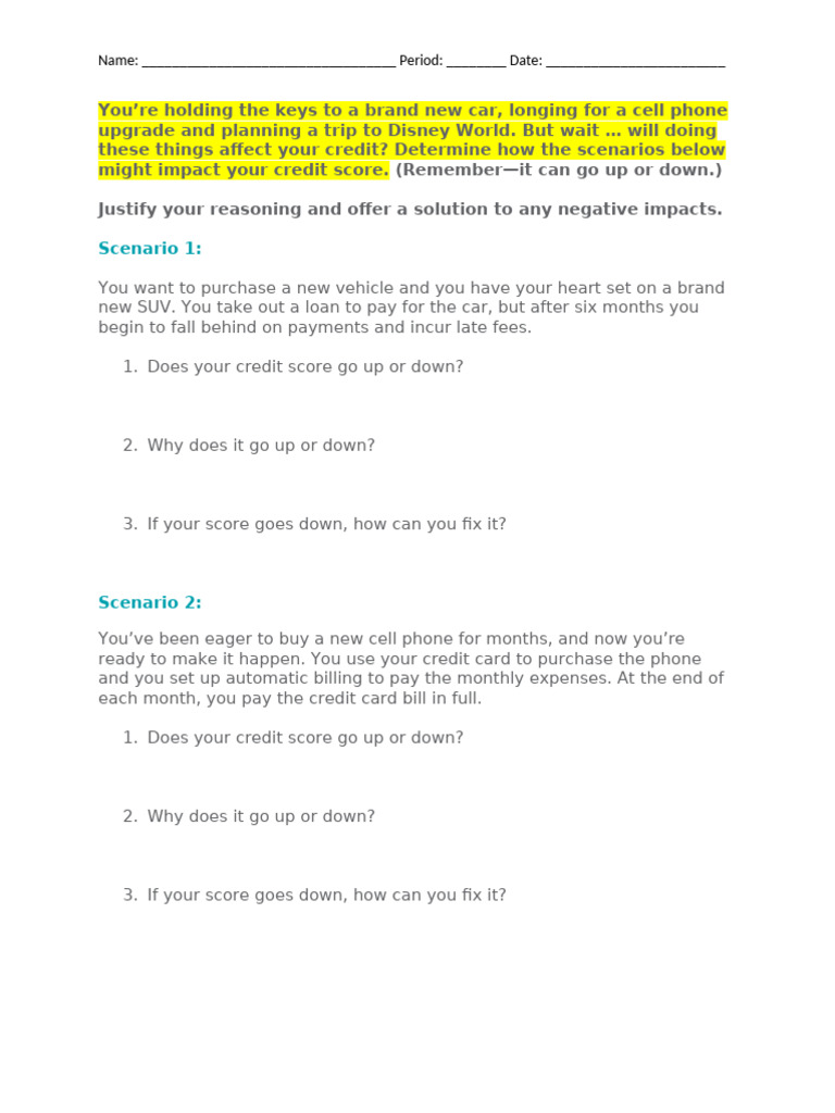 Credit_Scenarios | PDF