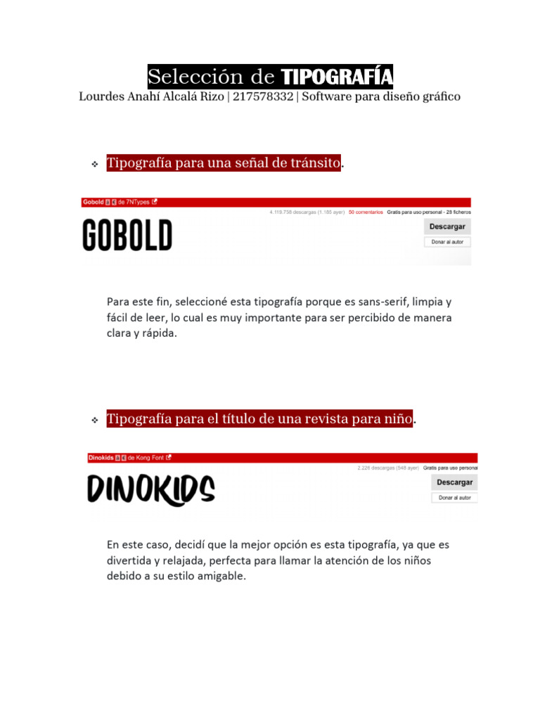 Tipografías según su uso específico | PDF