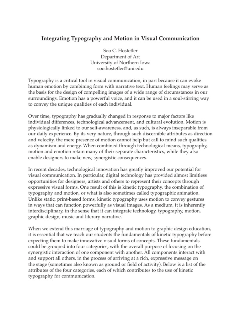 Kinetic Typography in Visual Communication | PDF | Typography | Typefaces