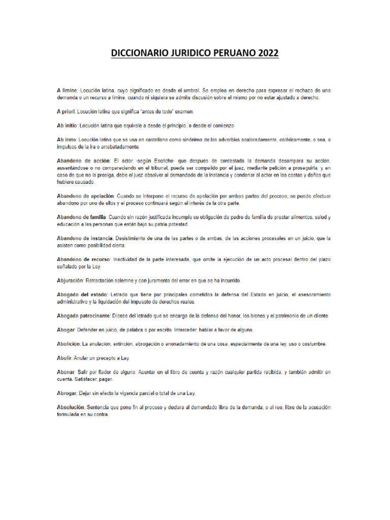 Diccionario Juridico Peruano 2022 | PDF
