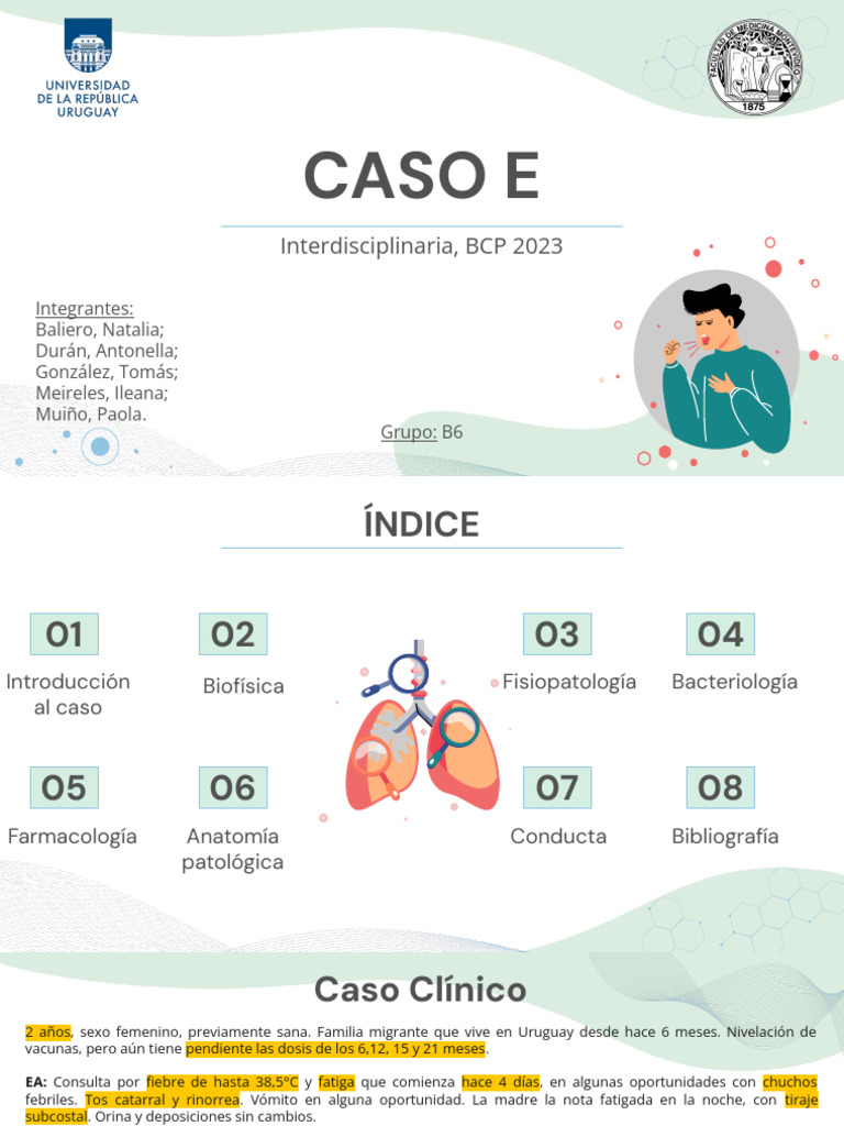 Caso E, BCP Interdisciplinaria | PDF | Neumonía | Droga anti-inflamatoria libre de esteroides
