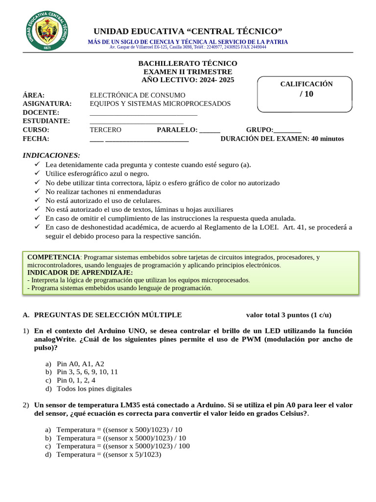 Esmp Ii Trimestre | PDF | Sistema Integrado | Arduino