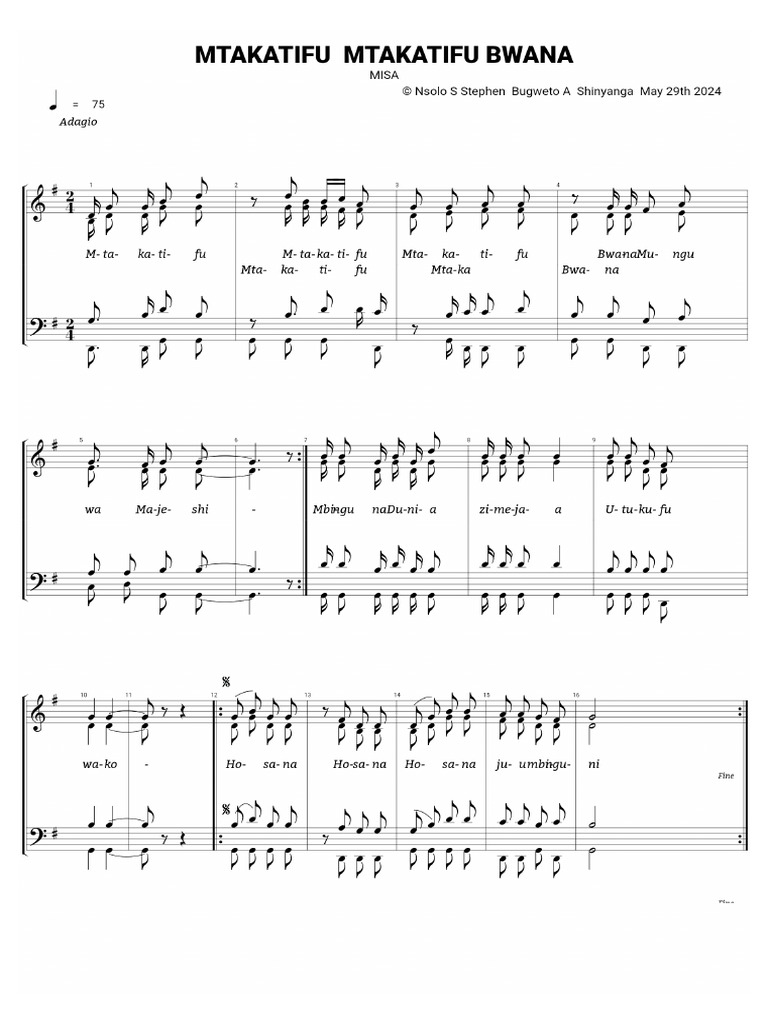 1717795880 Mtakatifu Mtakatifu Bwana | PDF