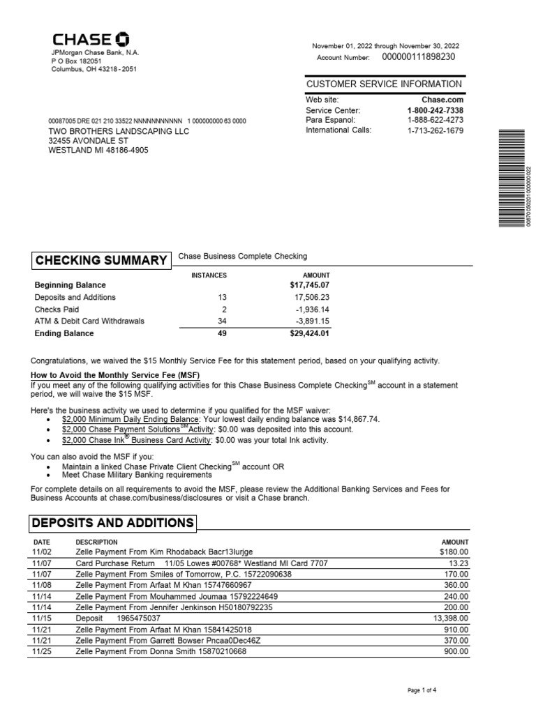 Statements 8230 | PDF | Chase Bank | Personal Finance