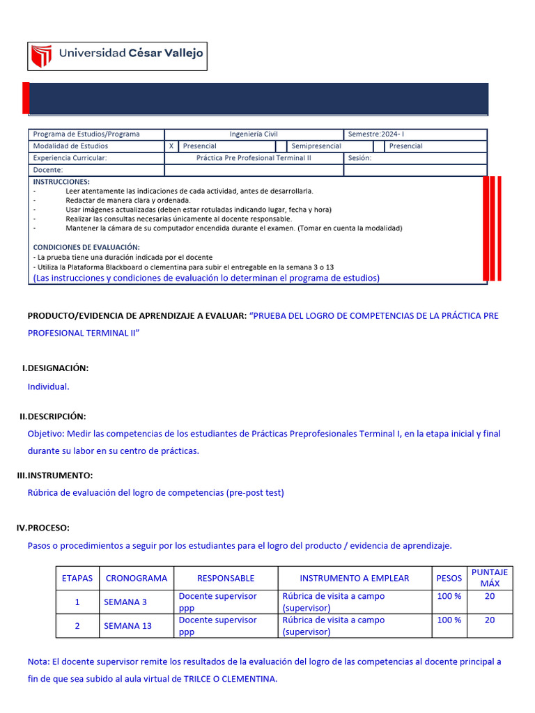 4.-Opción 1 Prueba de Logro - Evaluación Jefe | PDF | Evaluación | Diseño