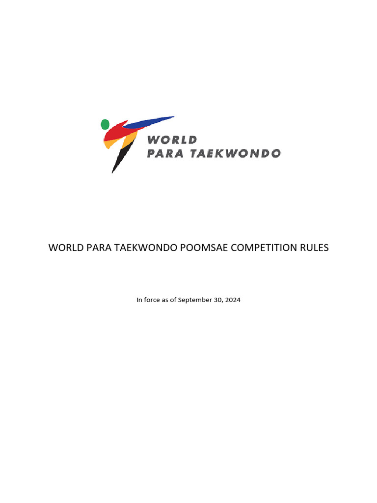 World Para Taekwondo Poomsae Rules 2024 | PDF | Taekwondo | Referee