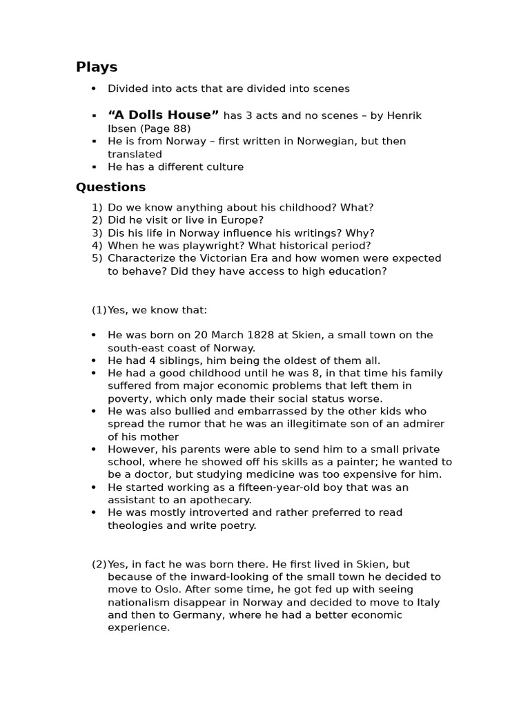 Dolls House | PDF | Henrik Ibsen