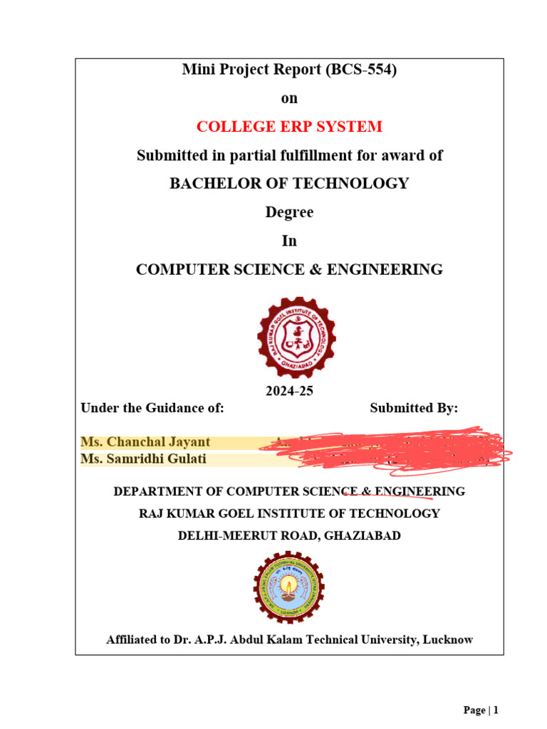 Final Mini Project AKTU | PDF | Computer Science | Computing