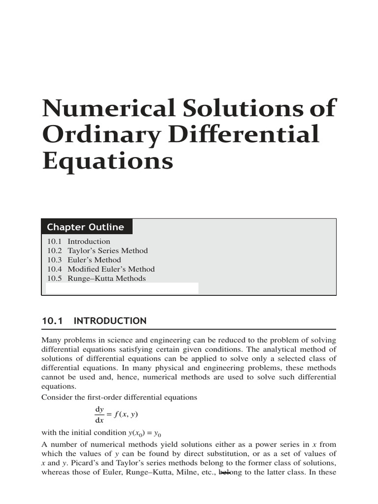 Numerical Solution of ODE - 021924 | PDF | Calculus | Differential Calculus