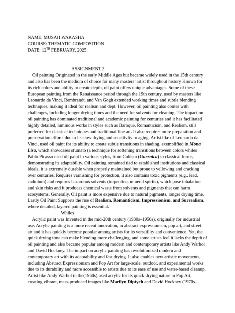 Thematic Composition | PDF | Acrylic Paint | Paintings