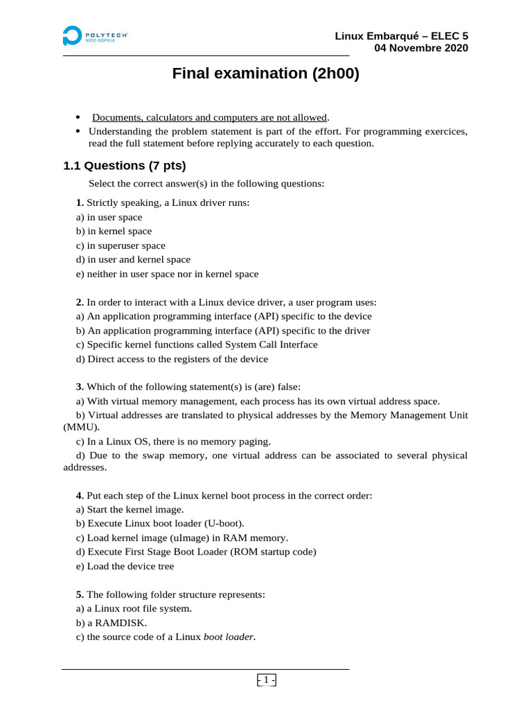 Exam Linux Parallel Port | PDF | Booting | Pointer (Computer Programming)