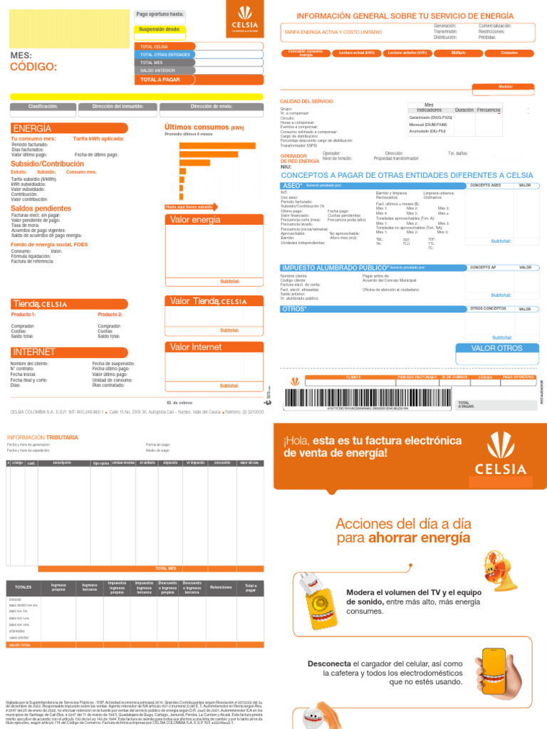 RBO Celsia | PDF | Factura | Impuesto al valor agregado