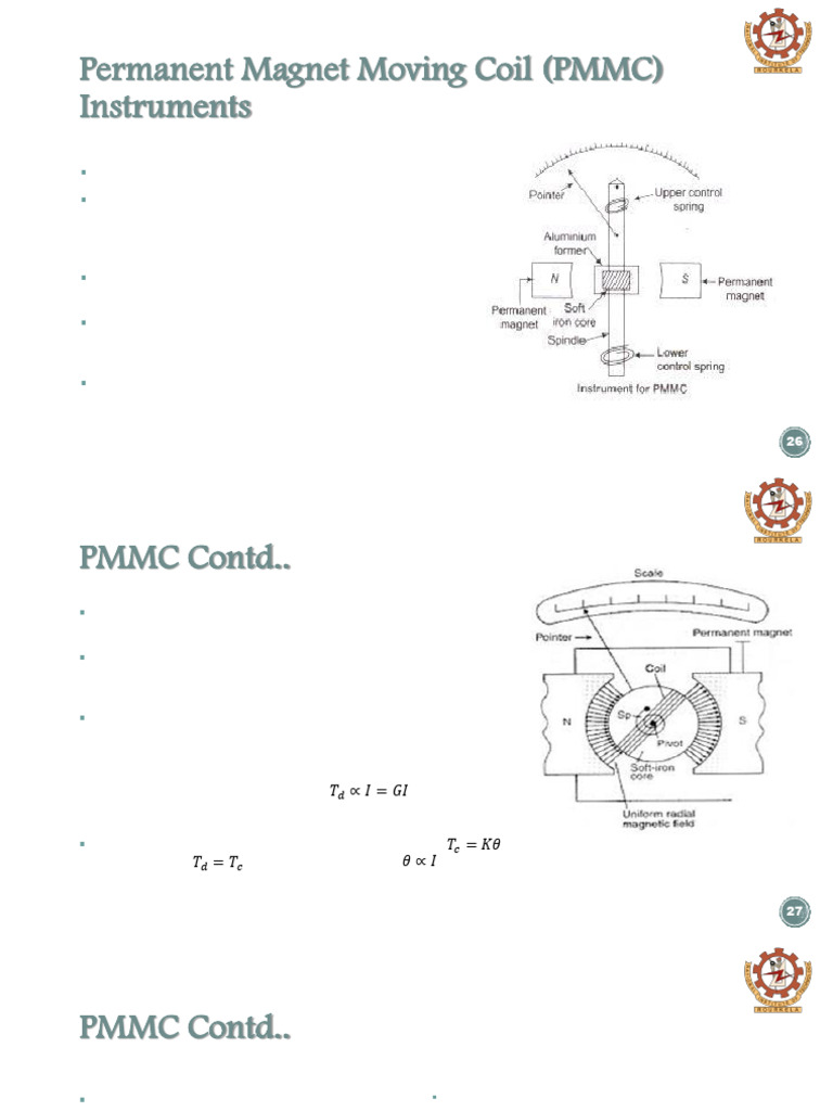 PMMC Instruments: Pros and Cons | PDF | Inductor | Electromagnetism