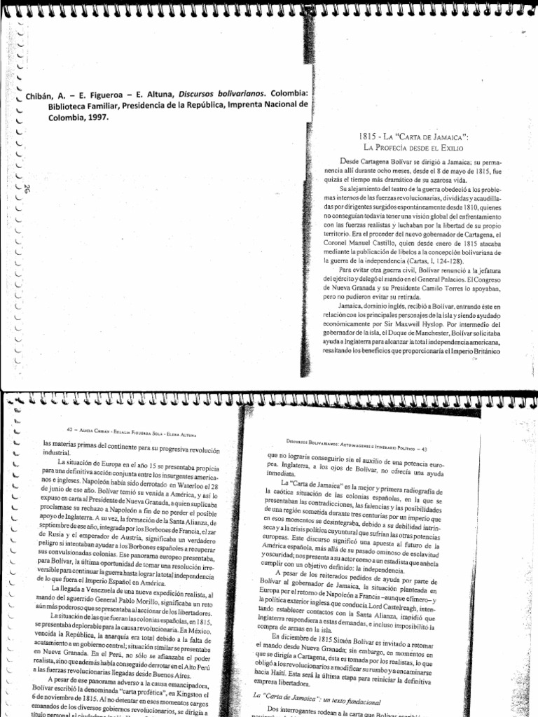 Chibán, A.-E. Figueroa-E. Altuna. 1815-La Carta de Jamaica | PDF