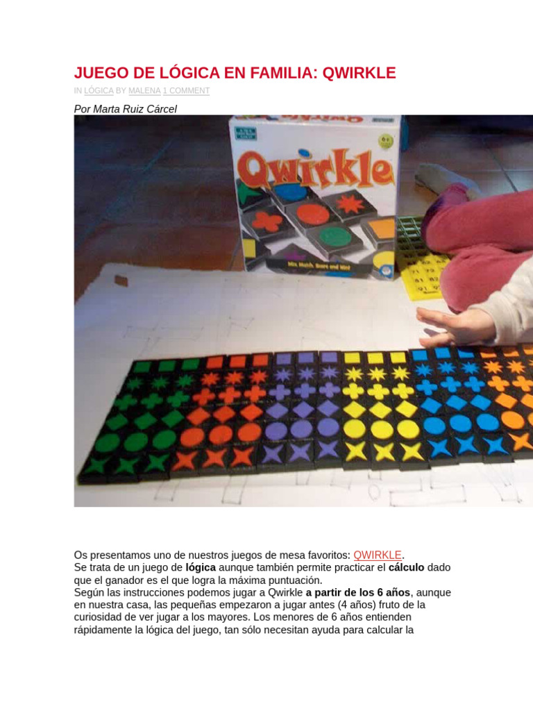 QWIRKLE: Juego de Lógica Familiar | PDF | Color
