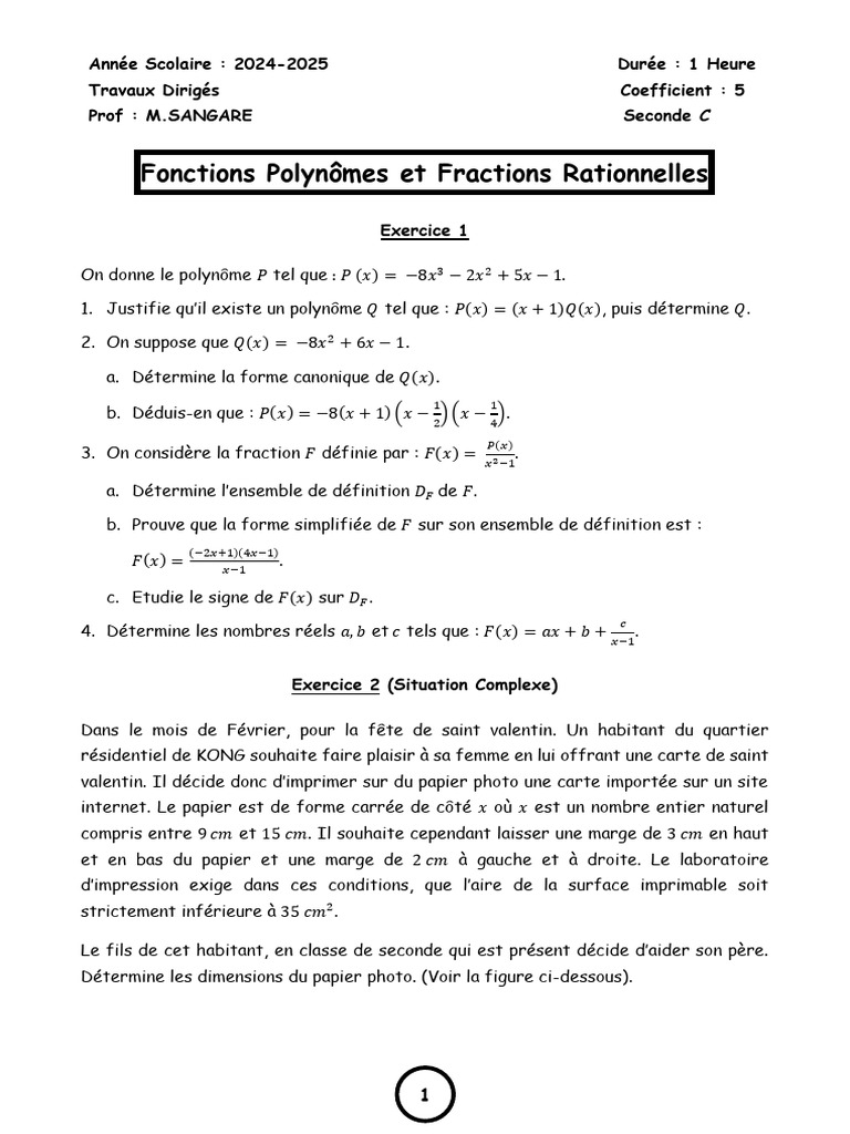 Polynômes et Fractions Rationnelles | PDF | Polynôme | Mathématiques