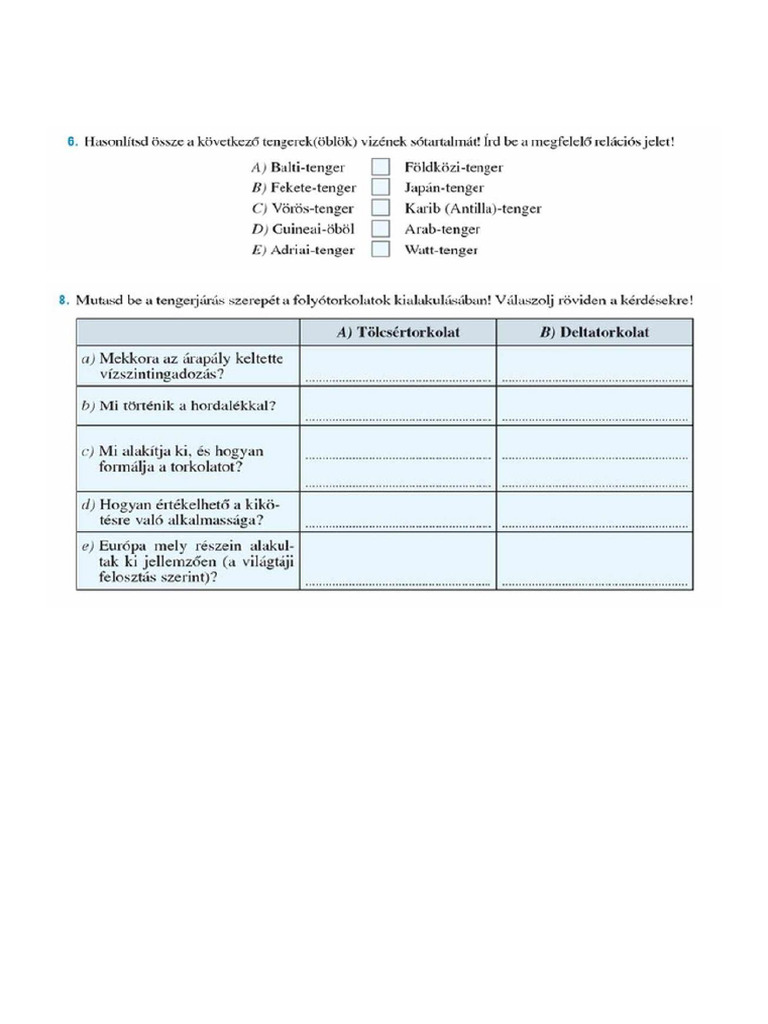 Vízburok gyakorló feladatok | PDF